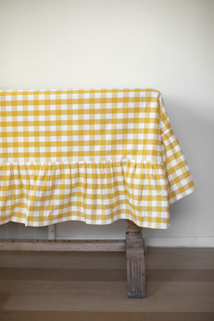 Yellow Ruffled Gingham Tablecloths – Heirloom Art Co.
